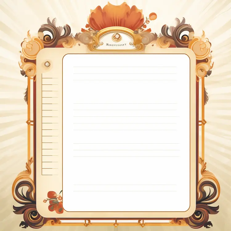 Ornate Decorative Paper with Floral Border