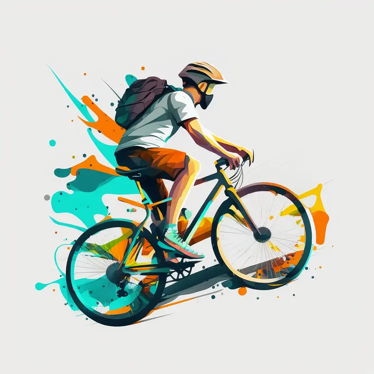 Colorful Bicycle Ride Illustration