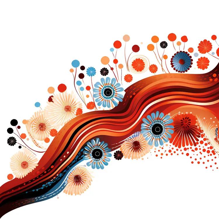 Colorful Floral Wave Design