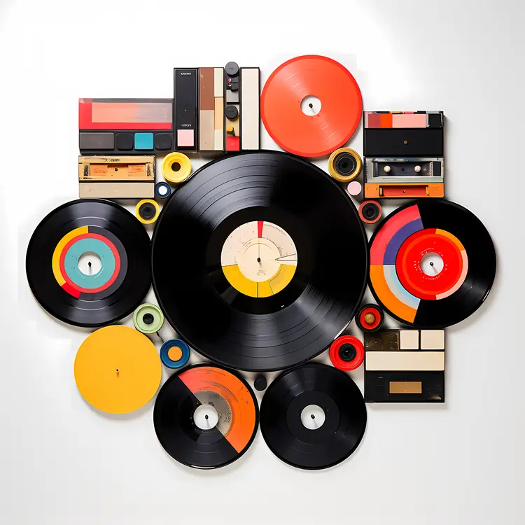 Colorful Vinyl Records Collection