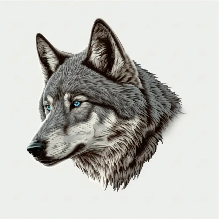 Realistic Grey Wolf Illustration