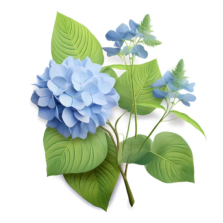Single Blue Hydrangea Bloom
