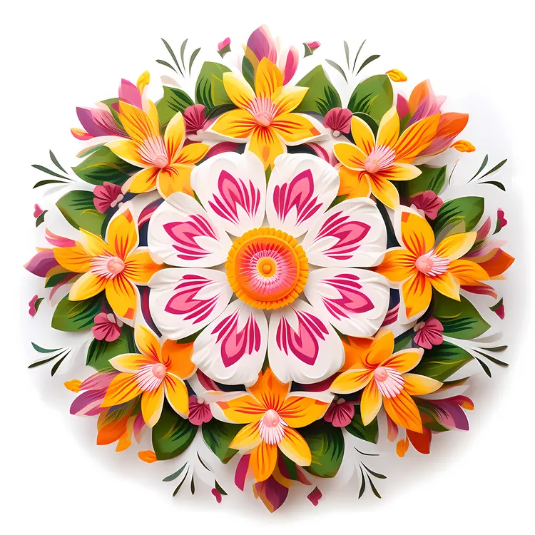 Colorful Floral Mandala Design