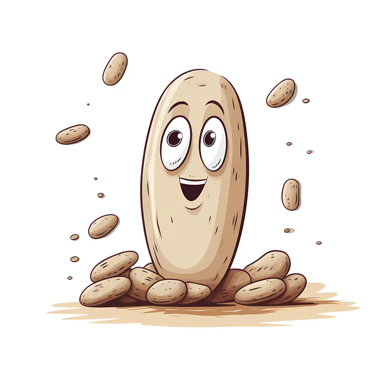 Happy Bean Cartoon Illustration
