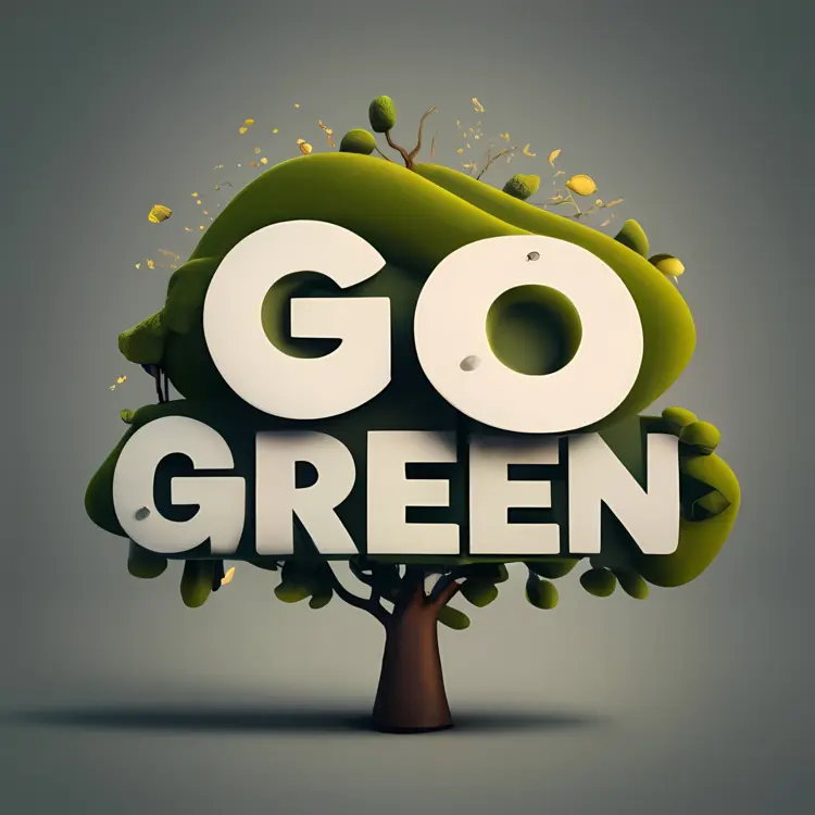 Go Green Tree with Environmental Message
