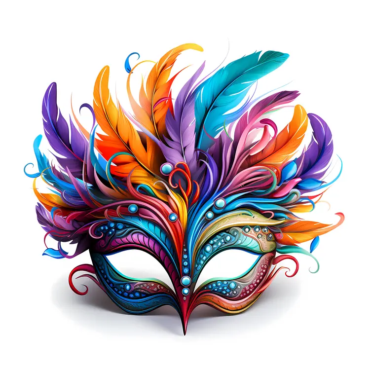 Colorful Feather Mask for Carnival