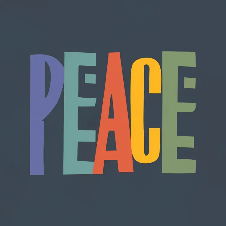 Colorful Peace Word Art