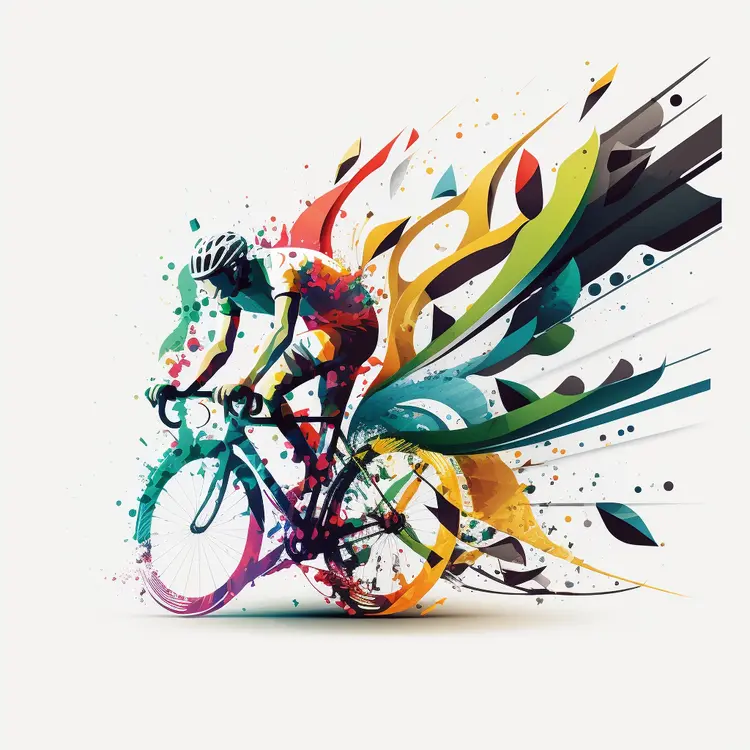 Colorful Bicycle Racing Art