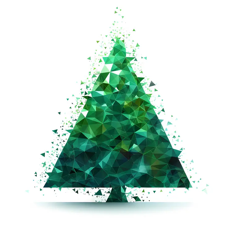 Geometric Green Christmas Tree
