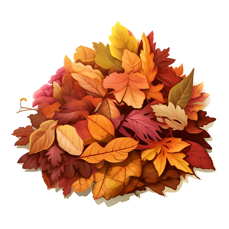 Colorful Autumn Leaves Pile