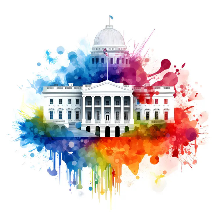 Colorful White House Illustration