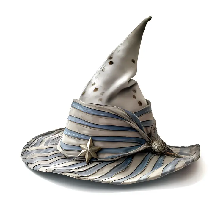 Striped Wizard Hat with Stars