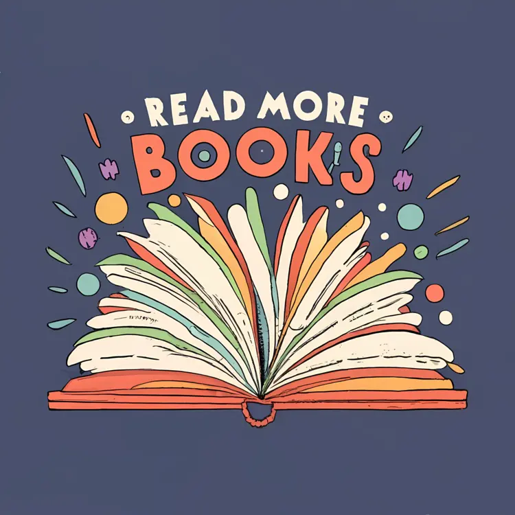 Open Book with 'Read More Books' Text