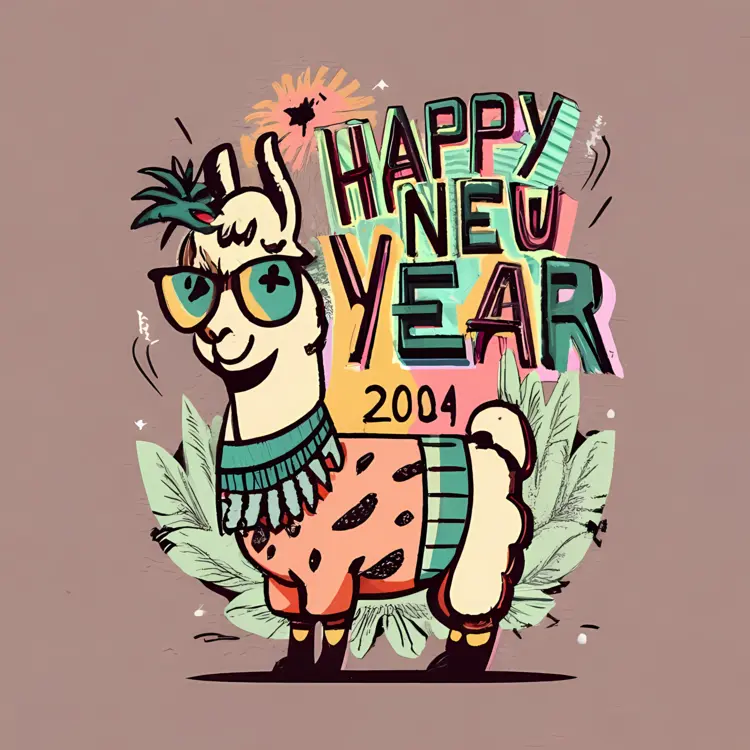 Happy New Year 2004 with Llama