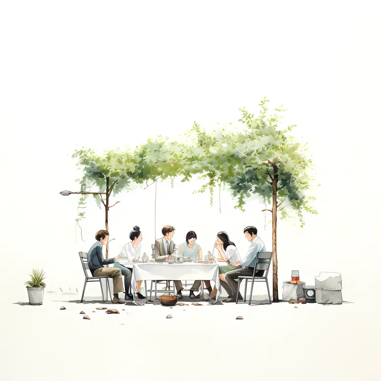 Outdoor Dining Under Trees