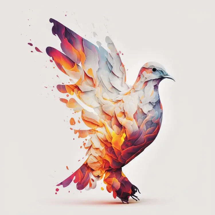 Colorful Artistic Dove Illustration