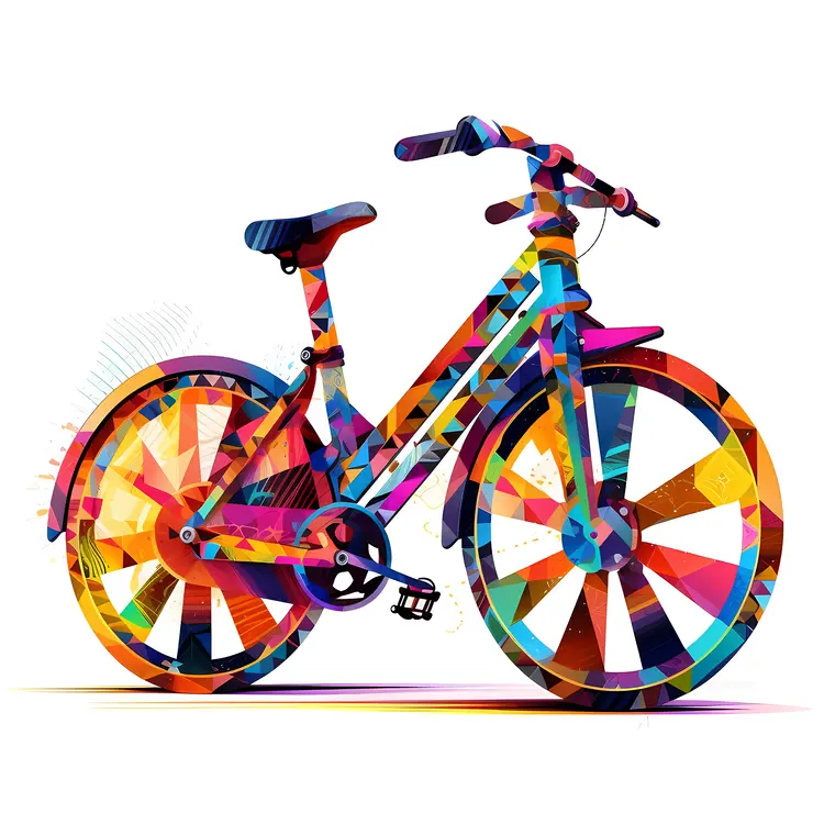 Colorful Bicycle with Abstract Wheels