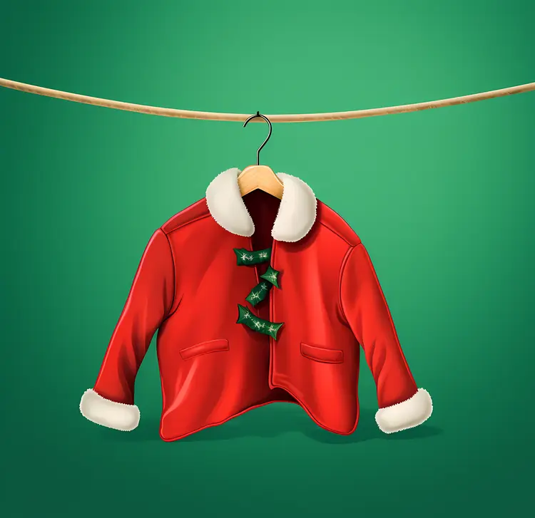 Red Santa Claus Jacket on Hanger