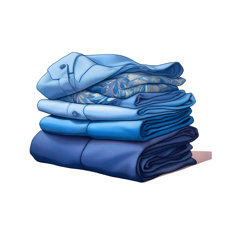 Blue Toned Folded Clothes