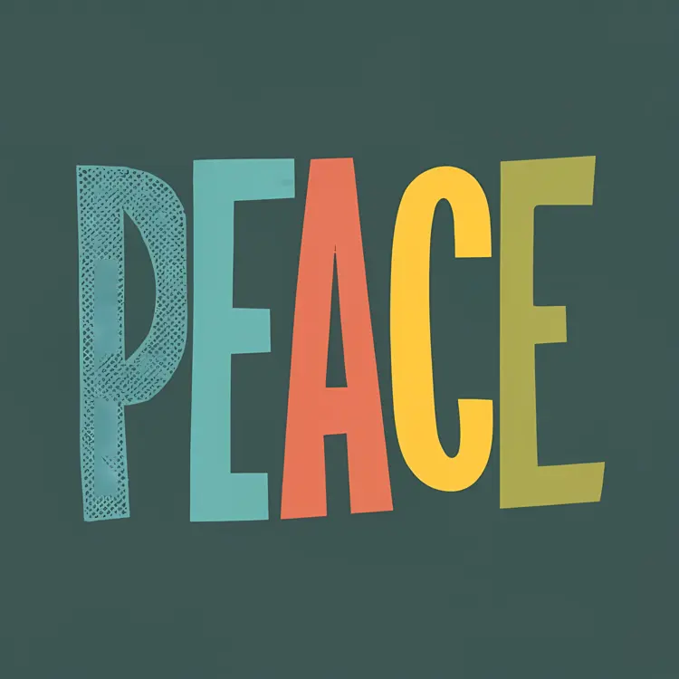 Colorful Peace Typography Design