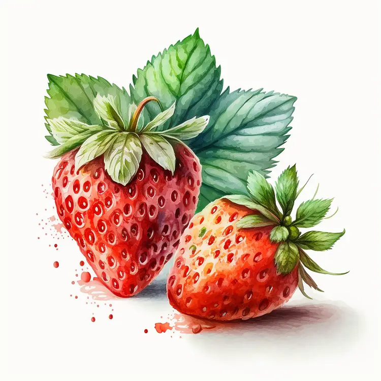 Beautiful Watercolor Strawberries