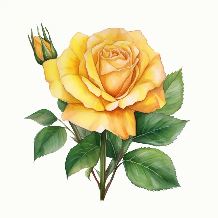 Beautiful Yellow Rose Illustration