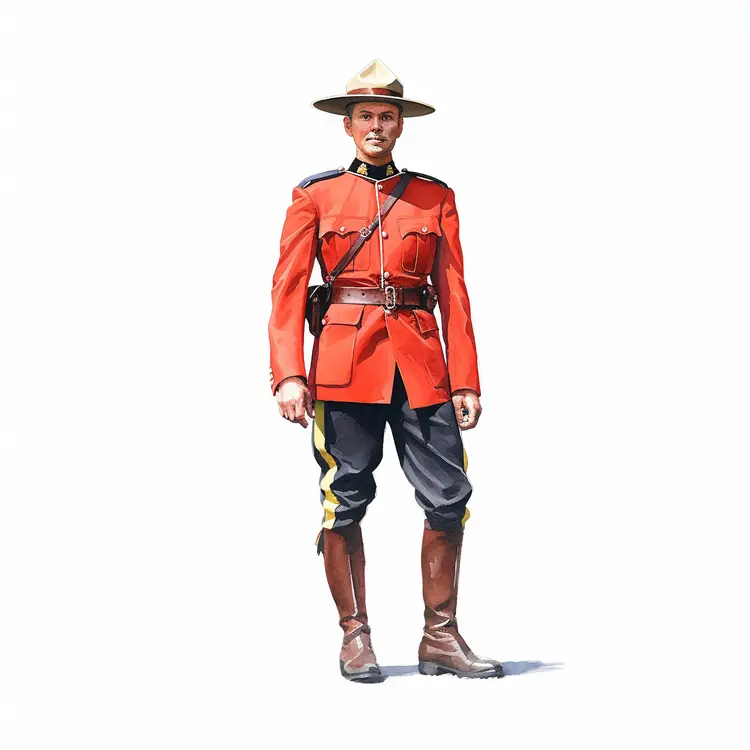Canadian Mountie in Red Uniform