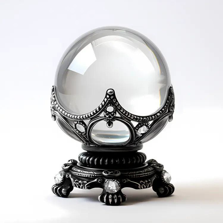 Elegant Crystal Ball with Ornate Stand