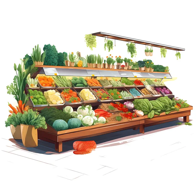 Fresh and Colorful Vegetable Display