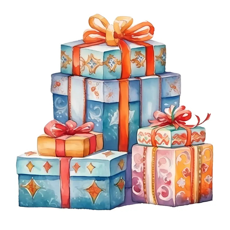 Vibrant Stacked Gift Boxes