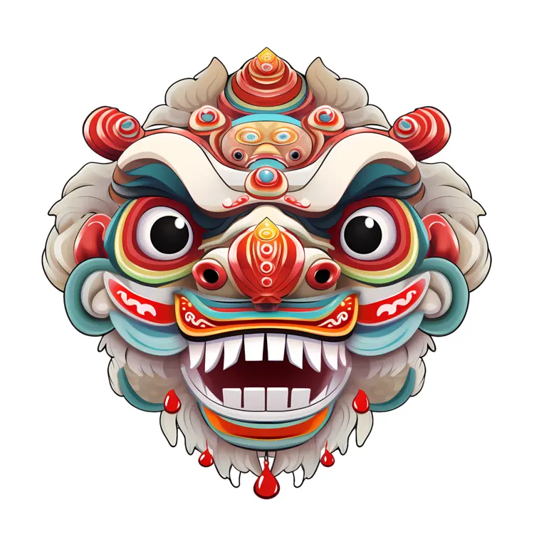 Colorful Traditional Lion Mask