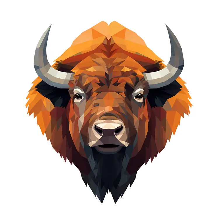 Geometric Bison Illustration