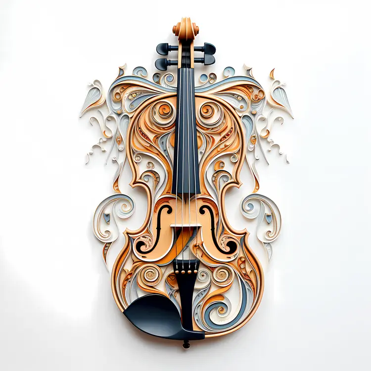 Intricate Decorative Violin