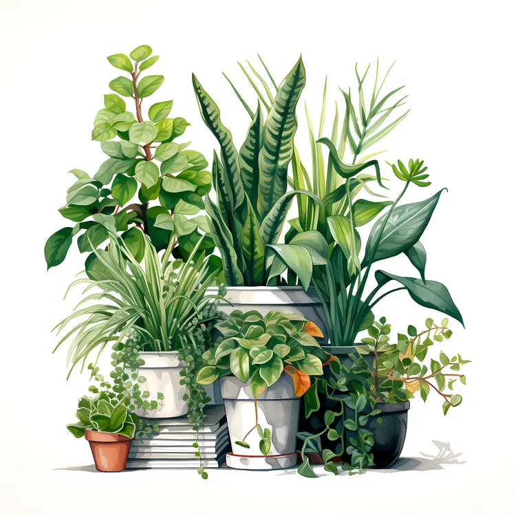 Assorted Green Potted Plants