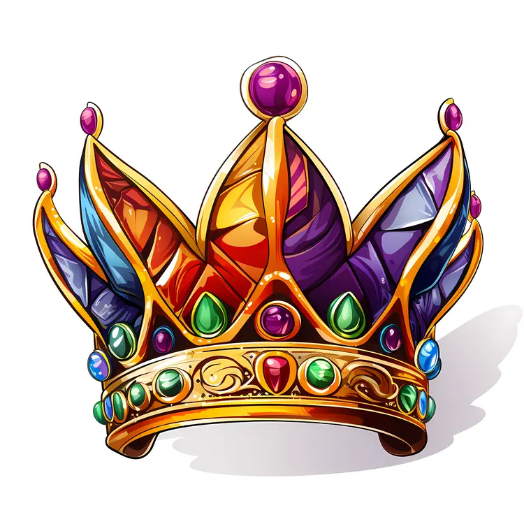 Colorful Royal Crown with Jewels
