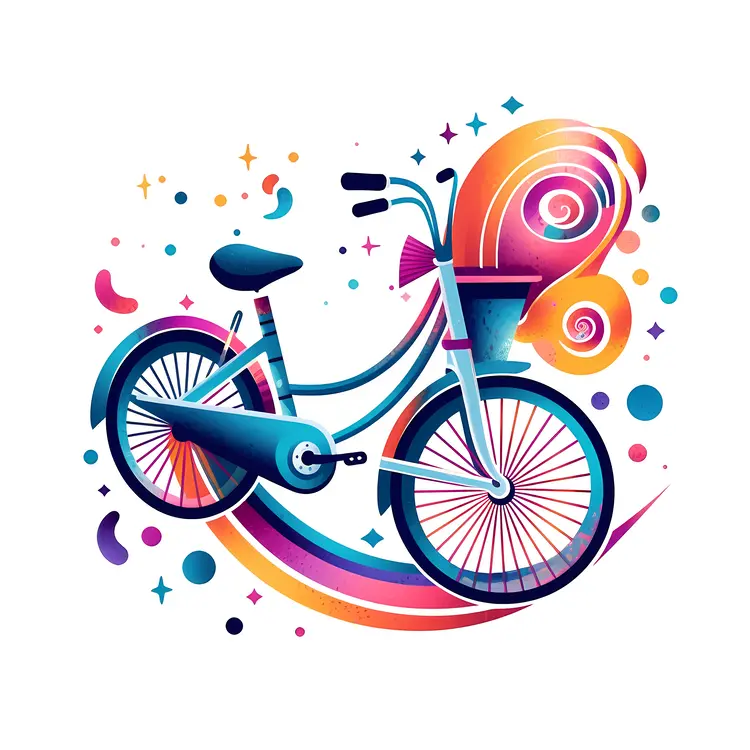 Colorful Bicycle with Abstract Background