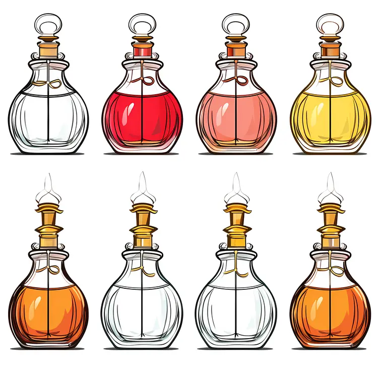 Colorful Perfume Bottles Collection