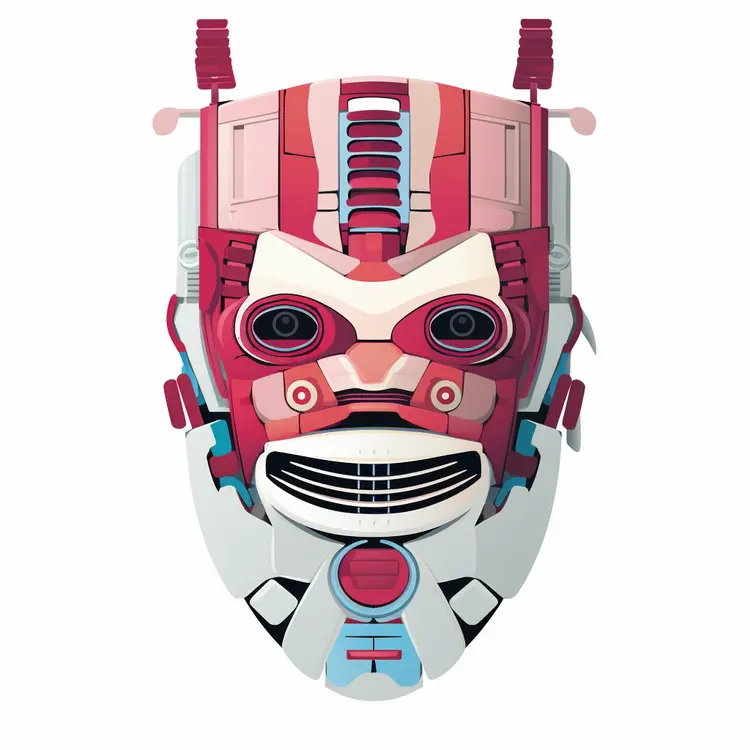 Futuristic Robot Mask Illustration