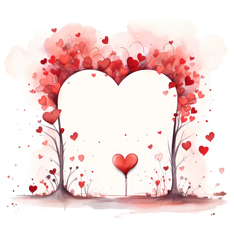 Heart Frame with Love Trees