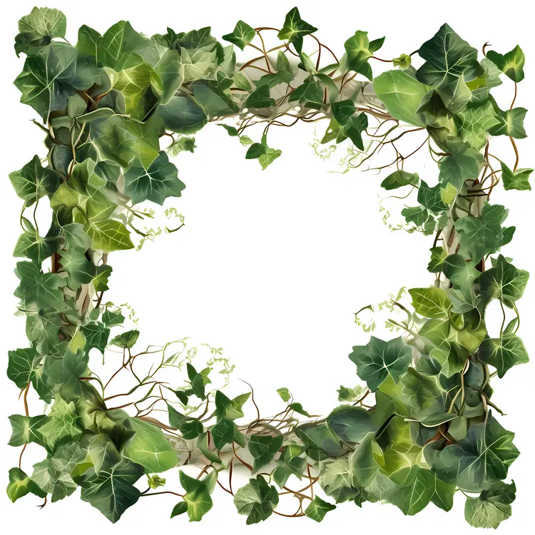 Ivy Green Frame with Leaves and Vines