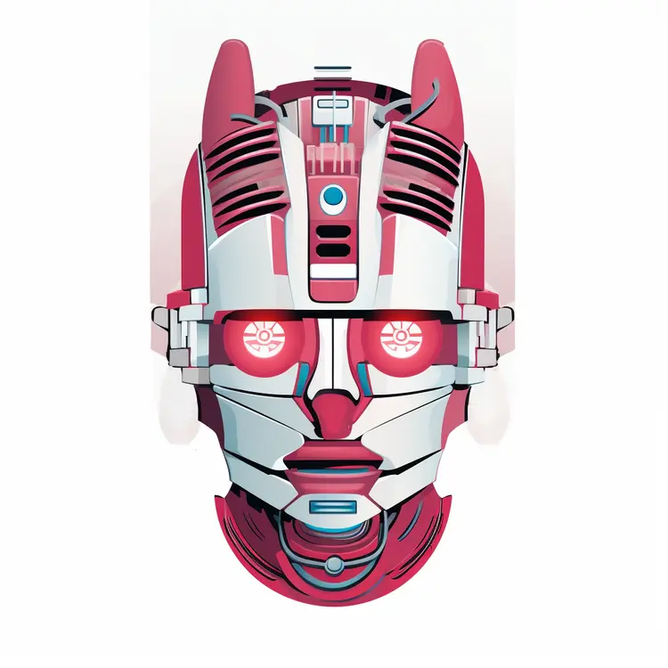 Futuristic Robot Head Illustration