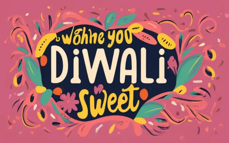 Wishing you sweet Diwali with colorful design and sweets