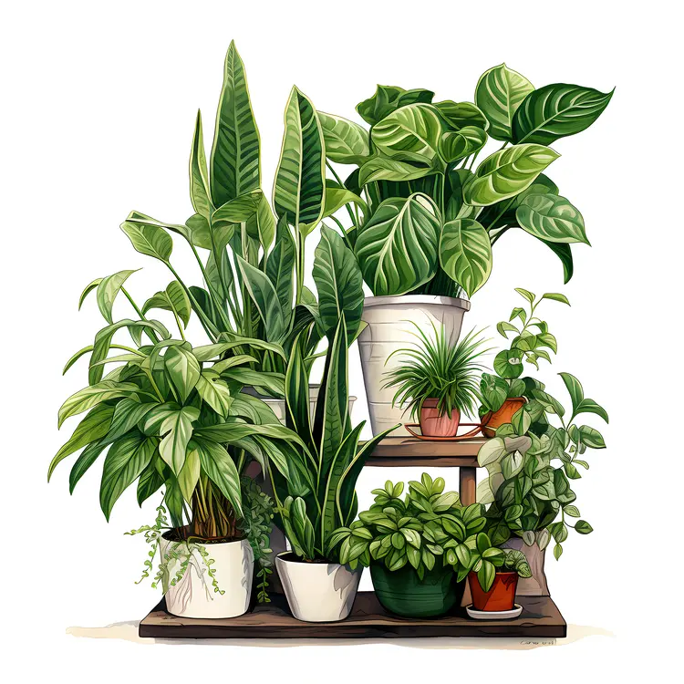 Indoor Green Plants Arrangement