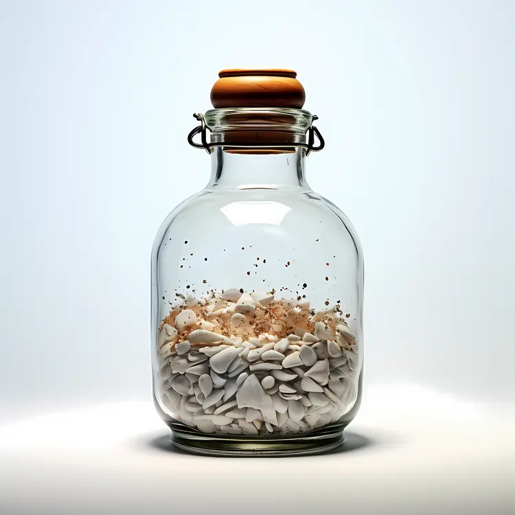 Decorative Glass Jar with Pebbles