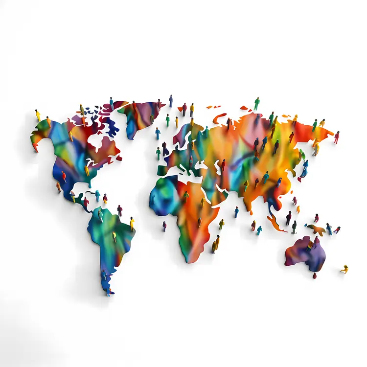 World Map with People