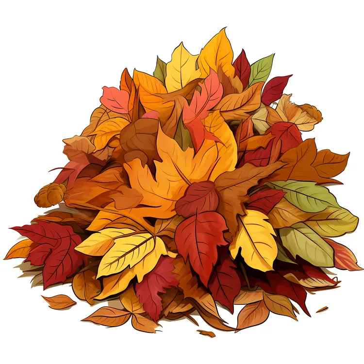 Colorful Autumn Leaves Pile