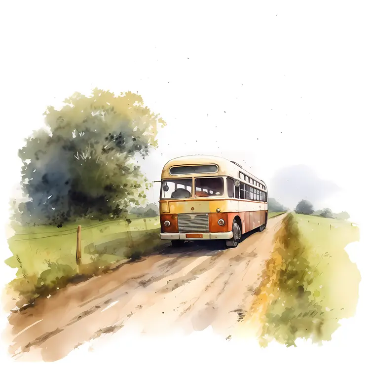 Old Bus on a Rural Road
