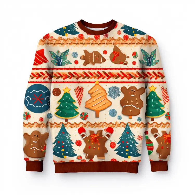 Festive Christmas Sweater with Holiday Designs