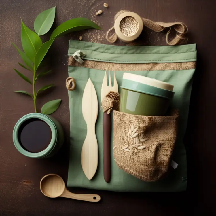 Eco-Friendly Reusable Lunch Set in Green
