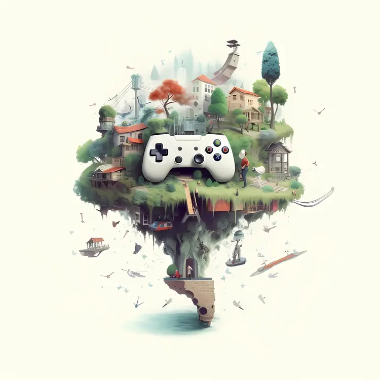 Floating Island with Game Controller